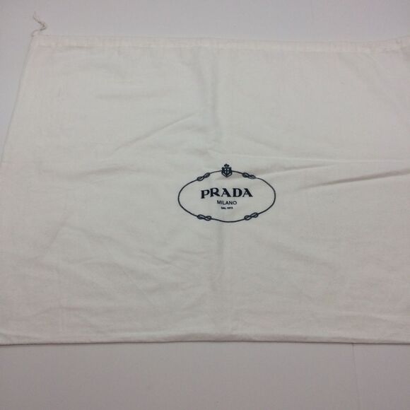 Prada | Bags | Prada Extra Large White Cotton Flannel Drawstring Dust ...